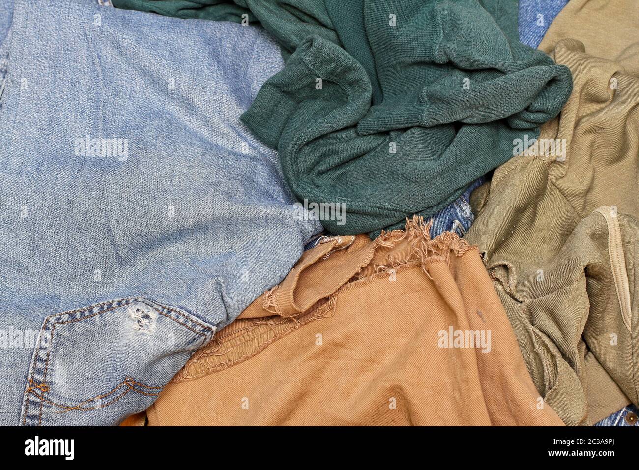 Bunch of old worn out cloth rags Stock Photo - Alamy