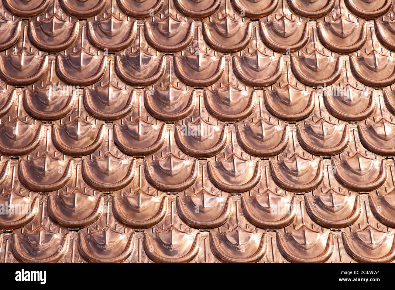 Expencive and luxury cooper roofing pattern background Stock Photo - Alamy