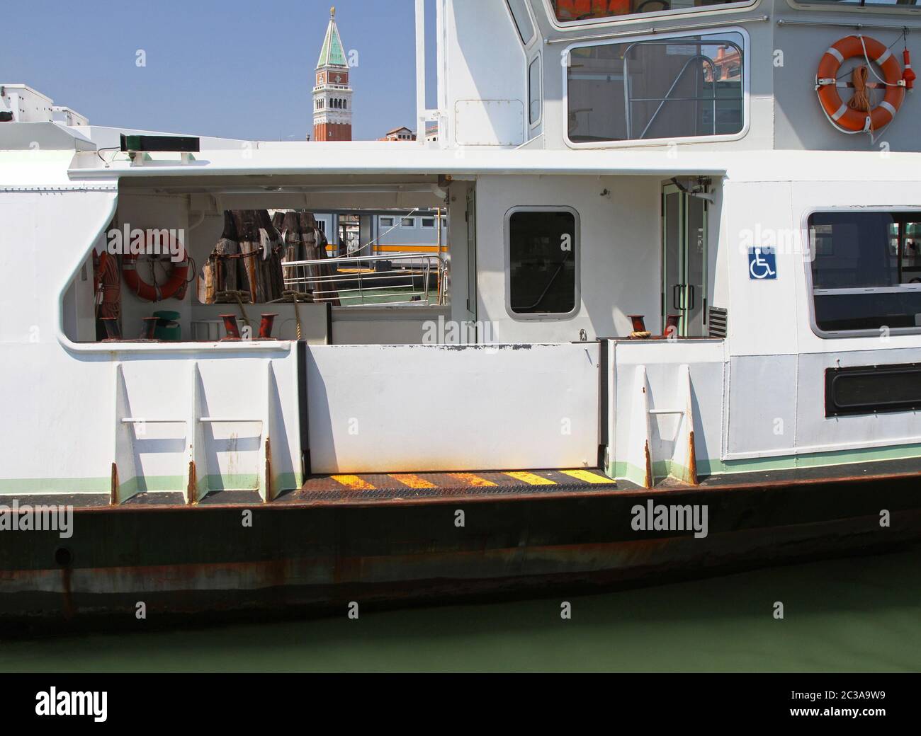 Vessel with entrance for disabled in Venice Stock Photo - Alamy