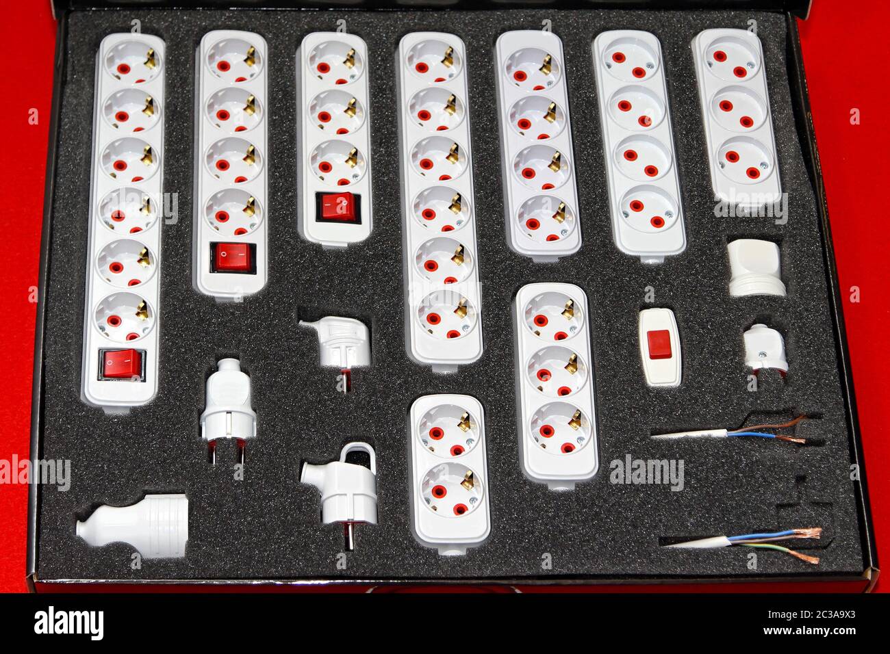 European standard schuko plugs and power sockets Stock Photo - Alamy