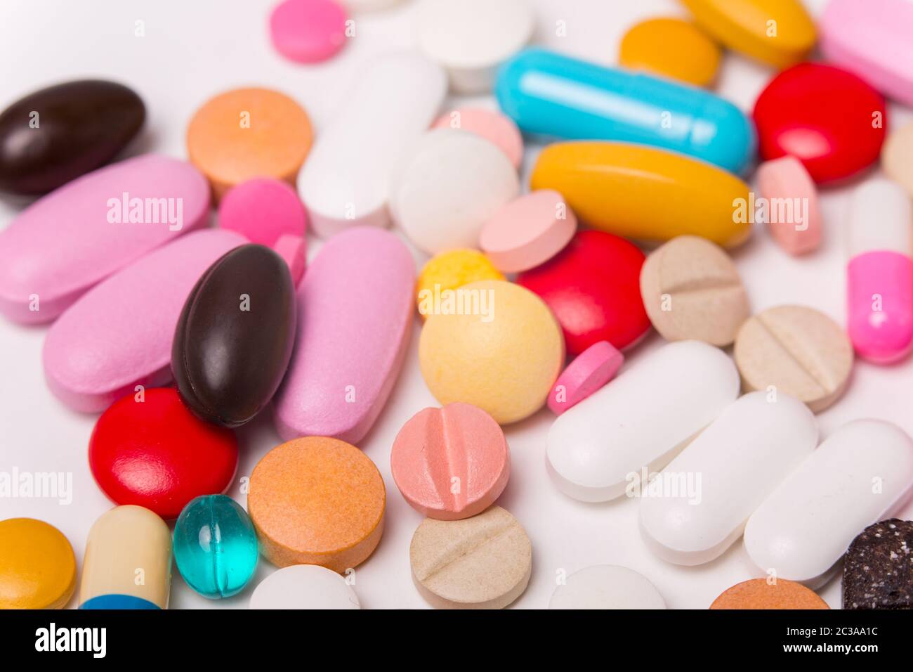 different Tablets pills capsule heap mix therapy drugs Stock Photo - Alamy