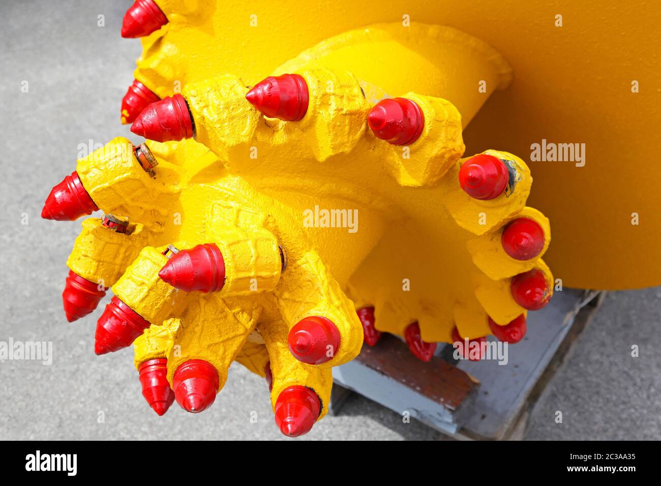 Drilling head with industrial diamonds for mining excavations Stock ...