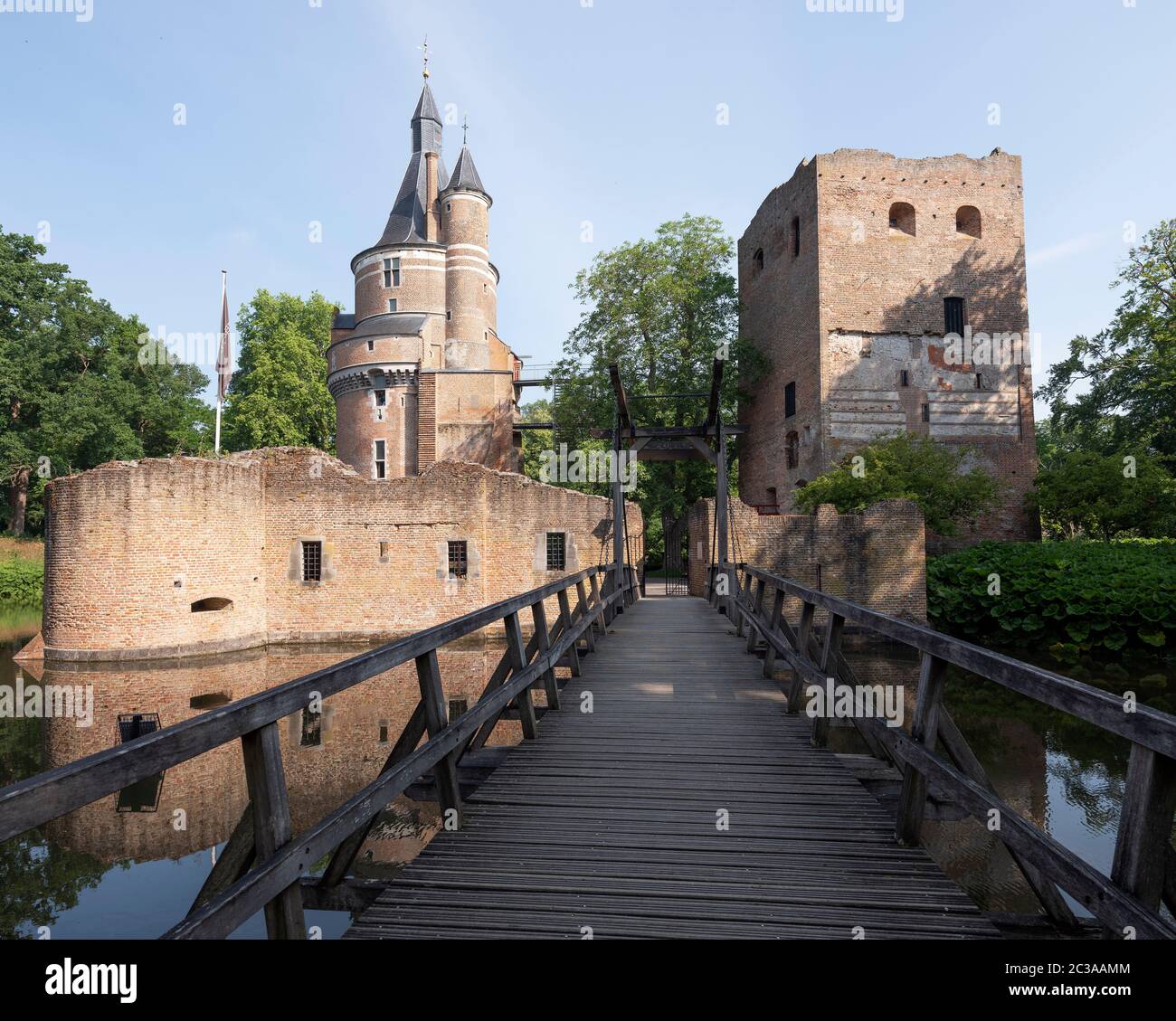 castle and ruin in dutch town of wijk bij duurstede in province of ...