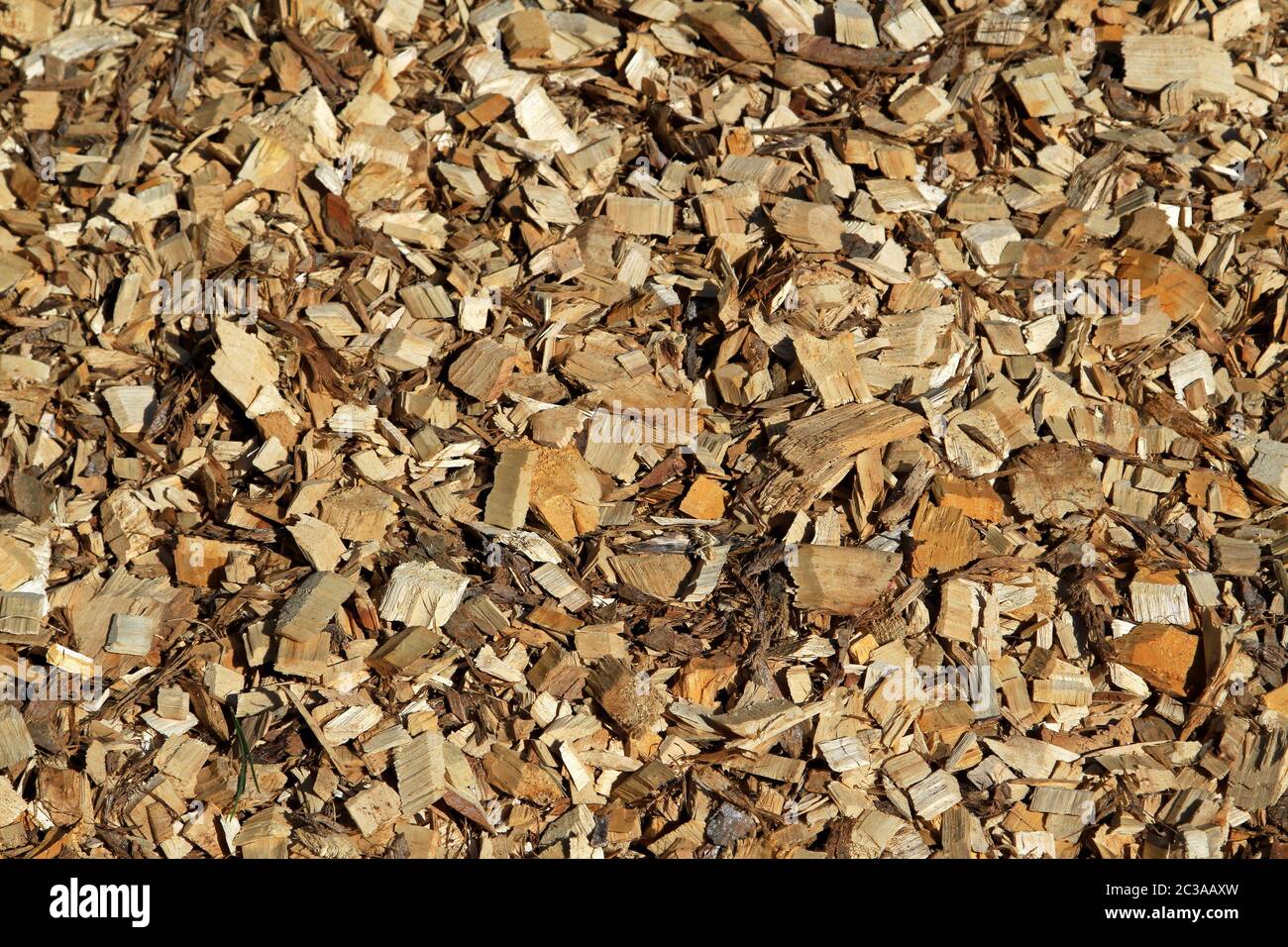 Natural wood chipping organic material for gardening Stock Photo - Alamy