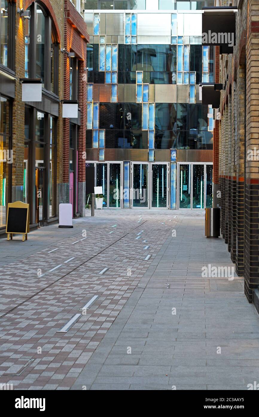 Small street in pedestrian zone of London Stock Photo - Alamy