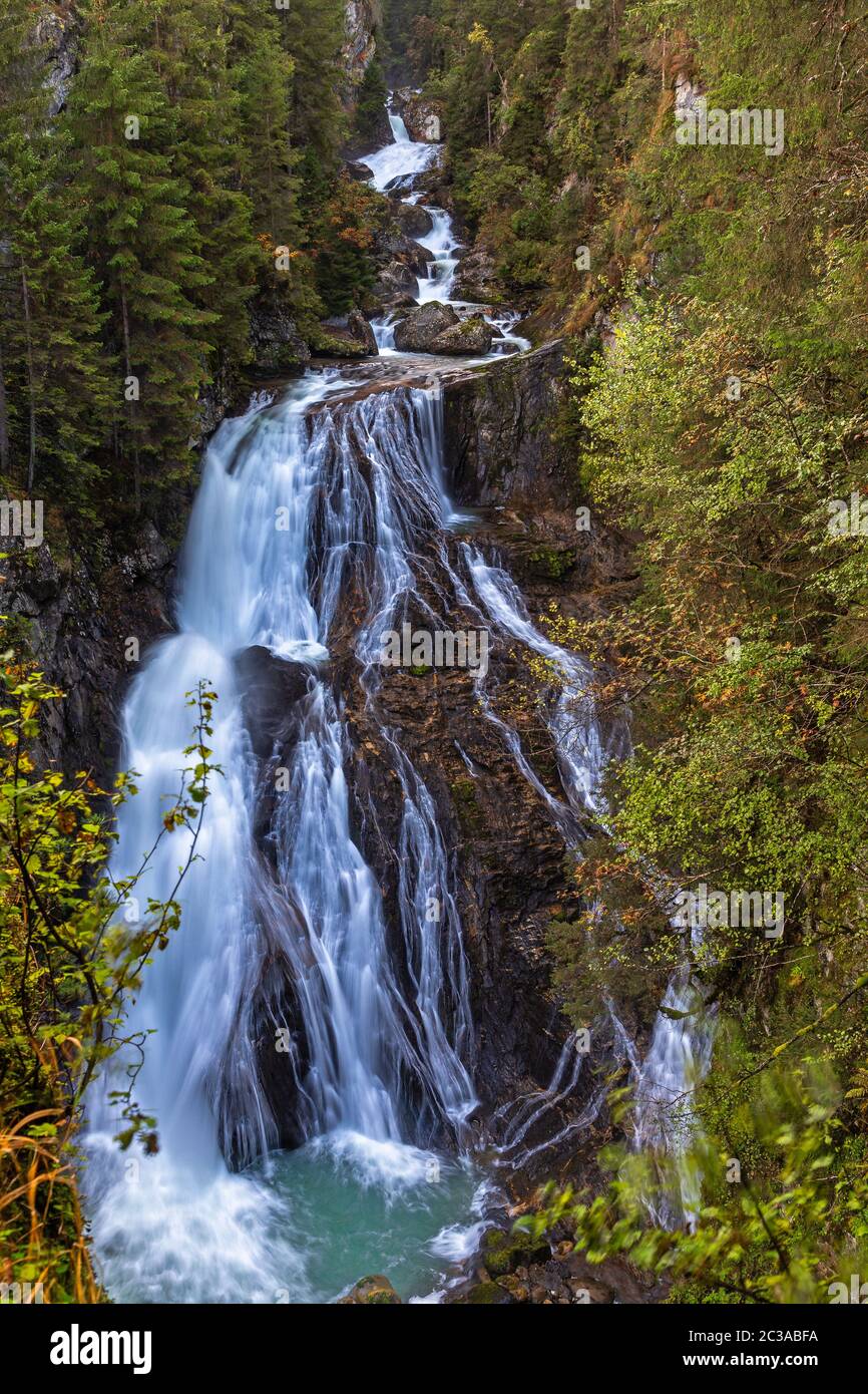 Reinbach waterfall in Ahrntal valley, South Tyrol, Italy Stock Photo ...