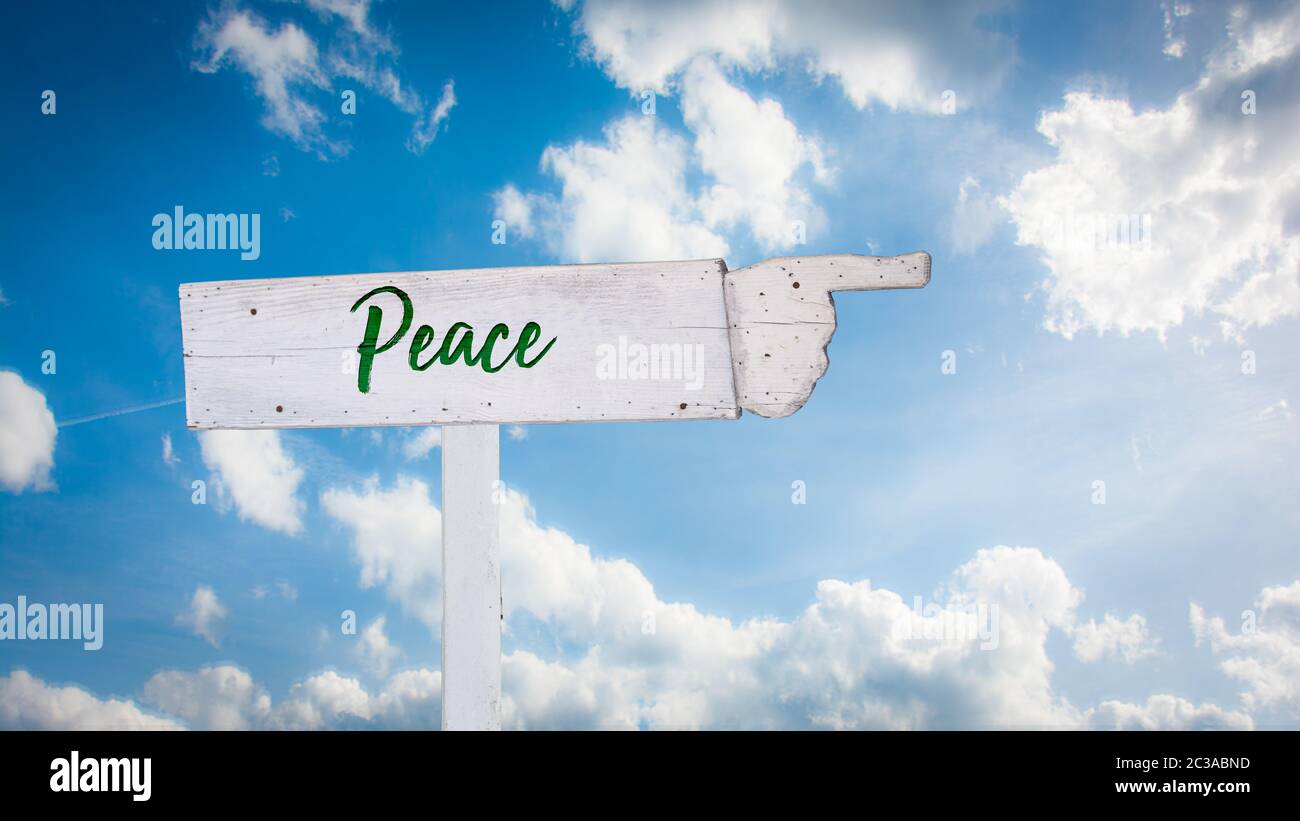 Street Sign to Peace Stock Photo - Alamy