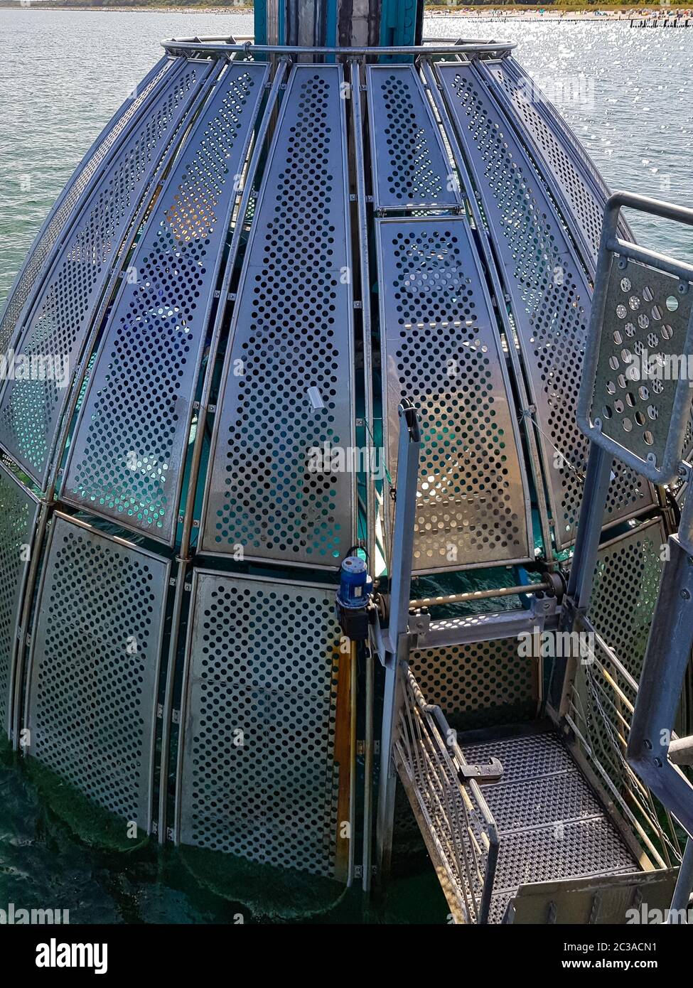 The diving gondola, a tourist attraction in Zingst, Baltic Sea Stock ...