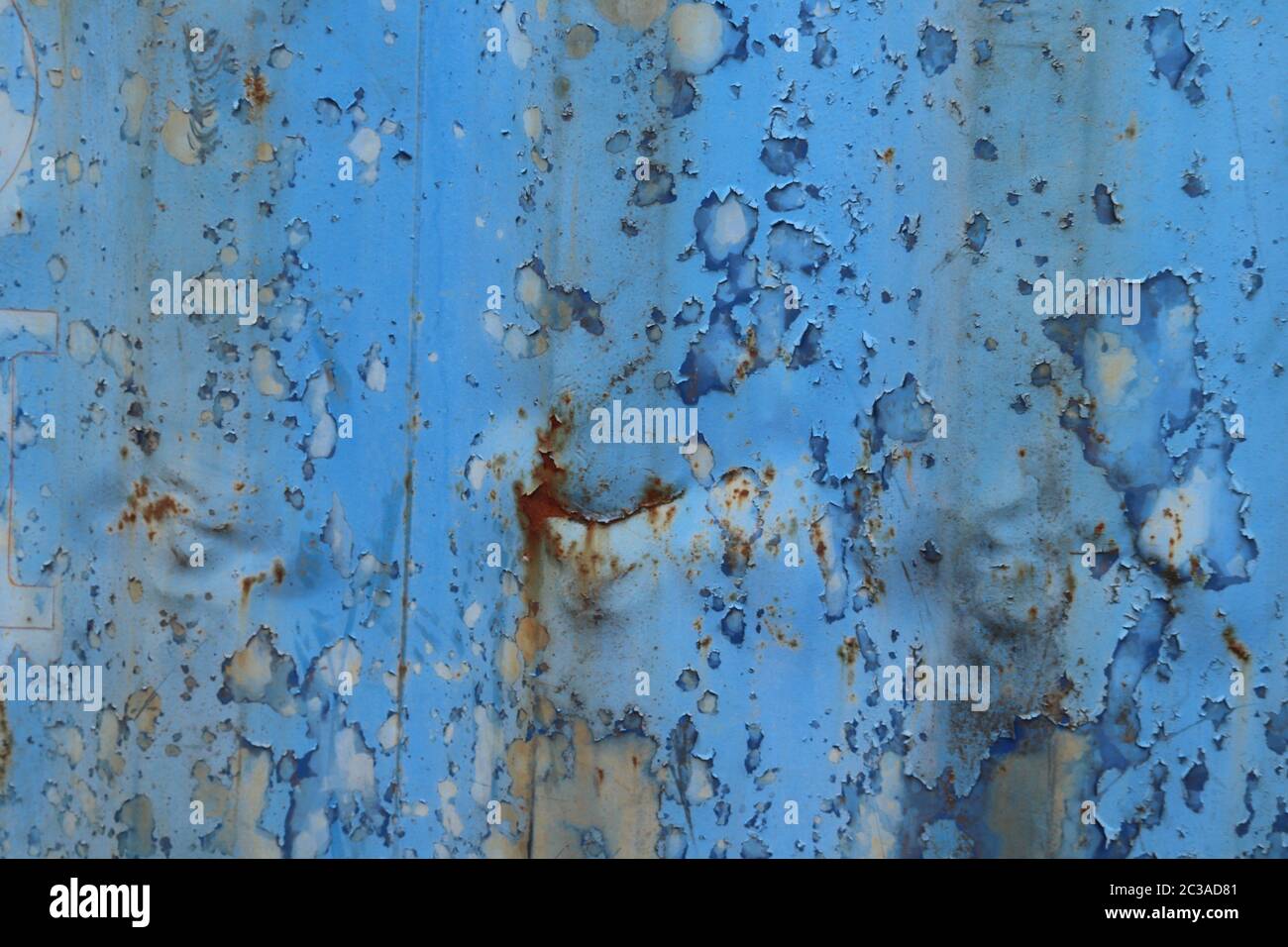 Rust on blue metal Stock Photo - Alamy