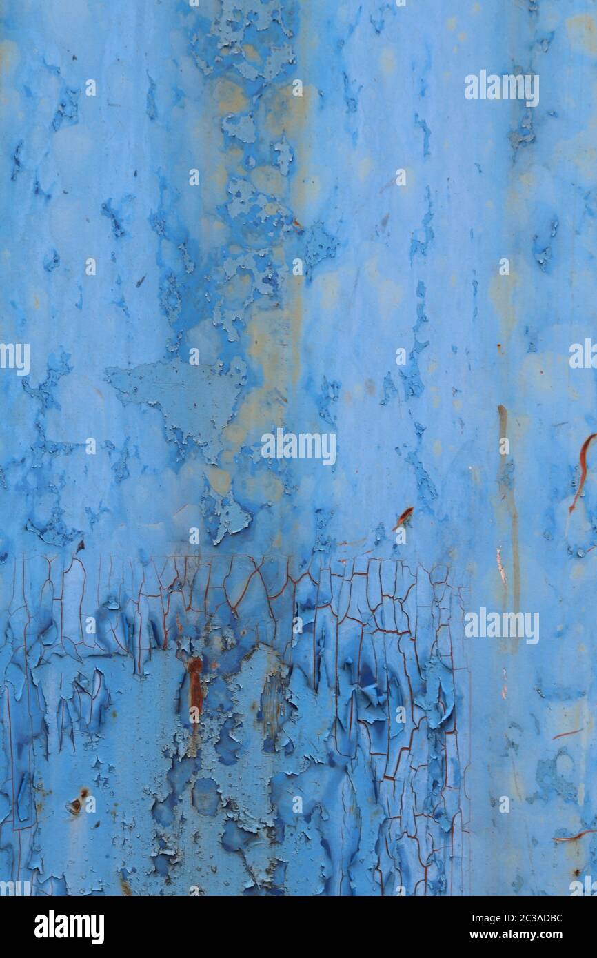 Rust on blue metal Stock Photo - Alamy