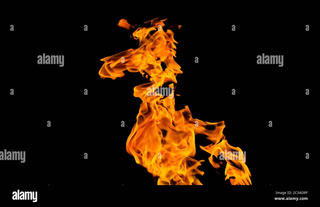 Fire flames on black background. fire on black background isolated ...