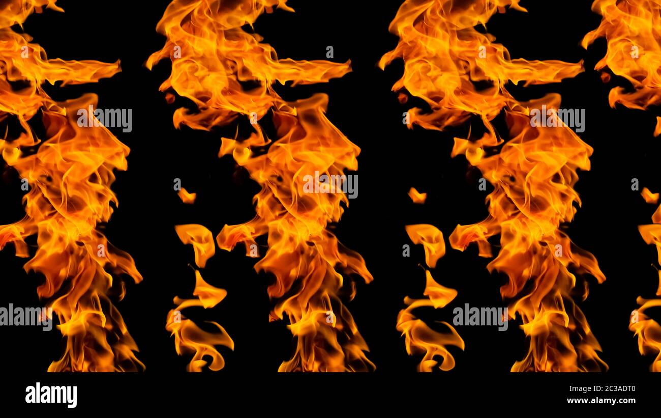 Fire flames on black background. fire on black background isolated ...
