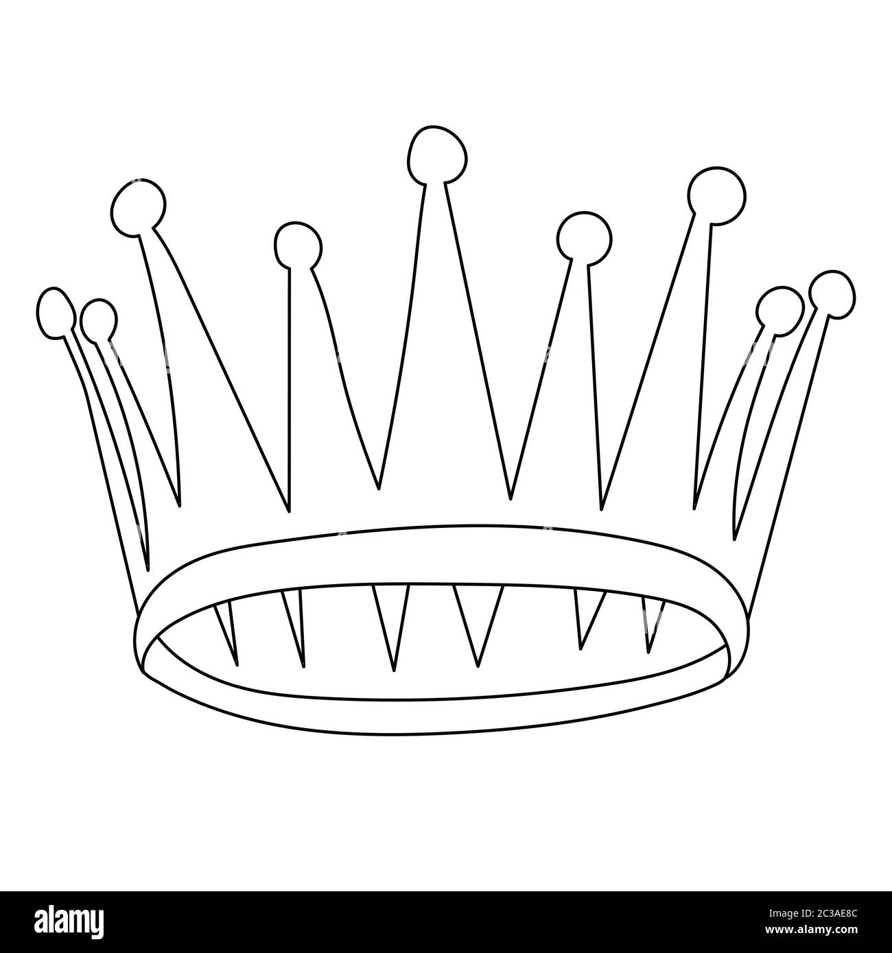 white background, crown, icon, sketch outline Stock Vector Image & Art ...