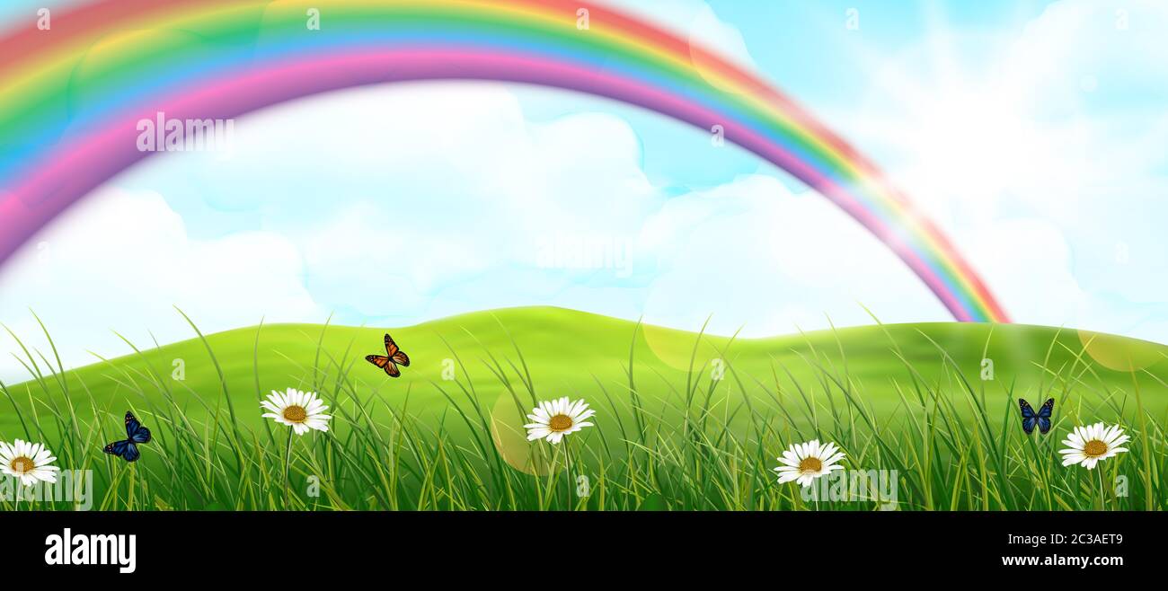 Rainbow background. vector illustration Stock Photo - Alamy