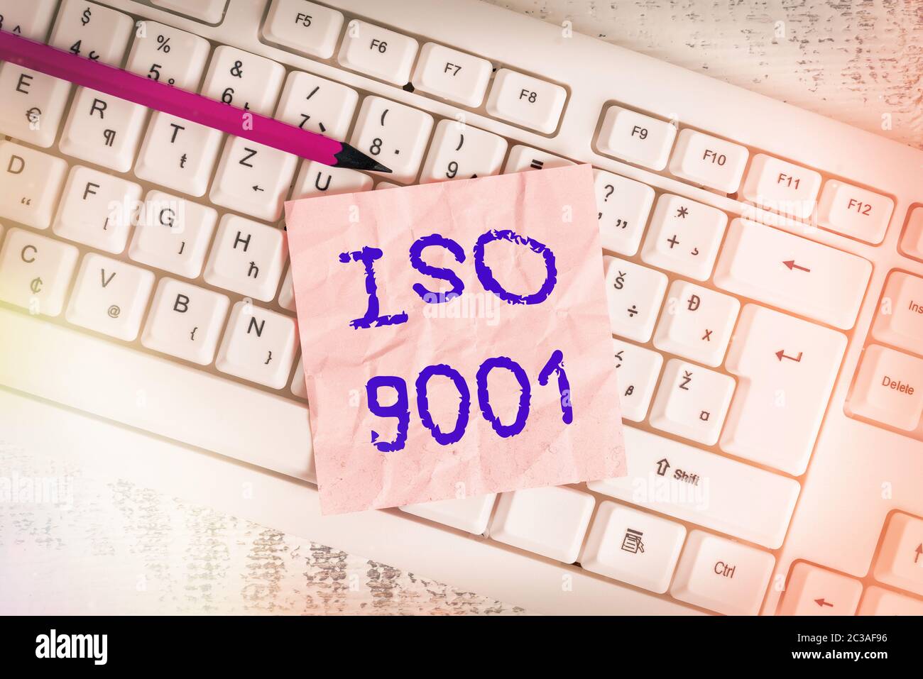 Handwriting text writing Iso 9001. Conceptual photo the appropriate ...