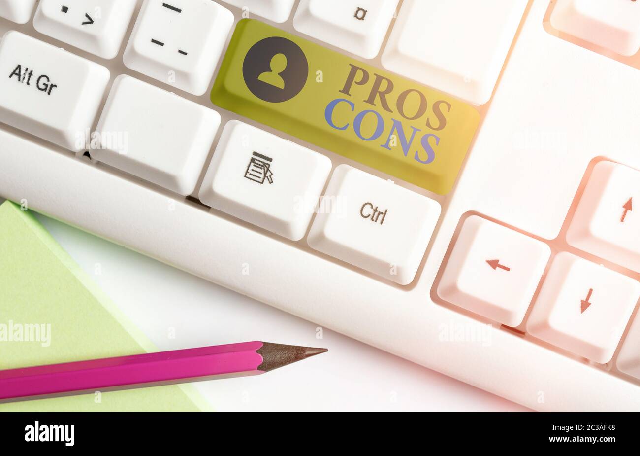 Word writing text Pros Cons. Business photo showcasing advantages and ...