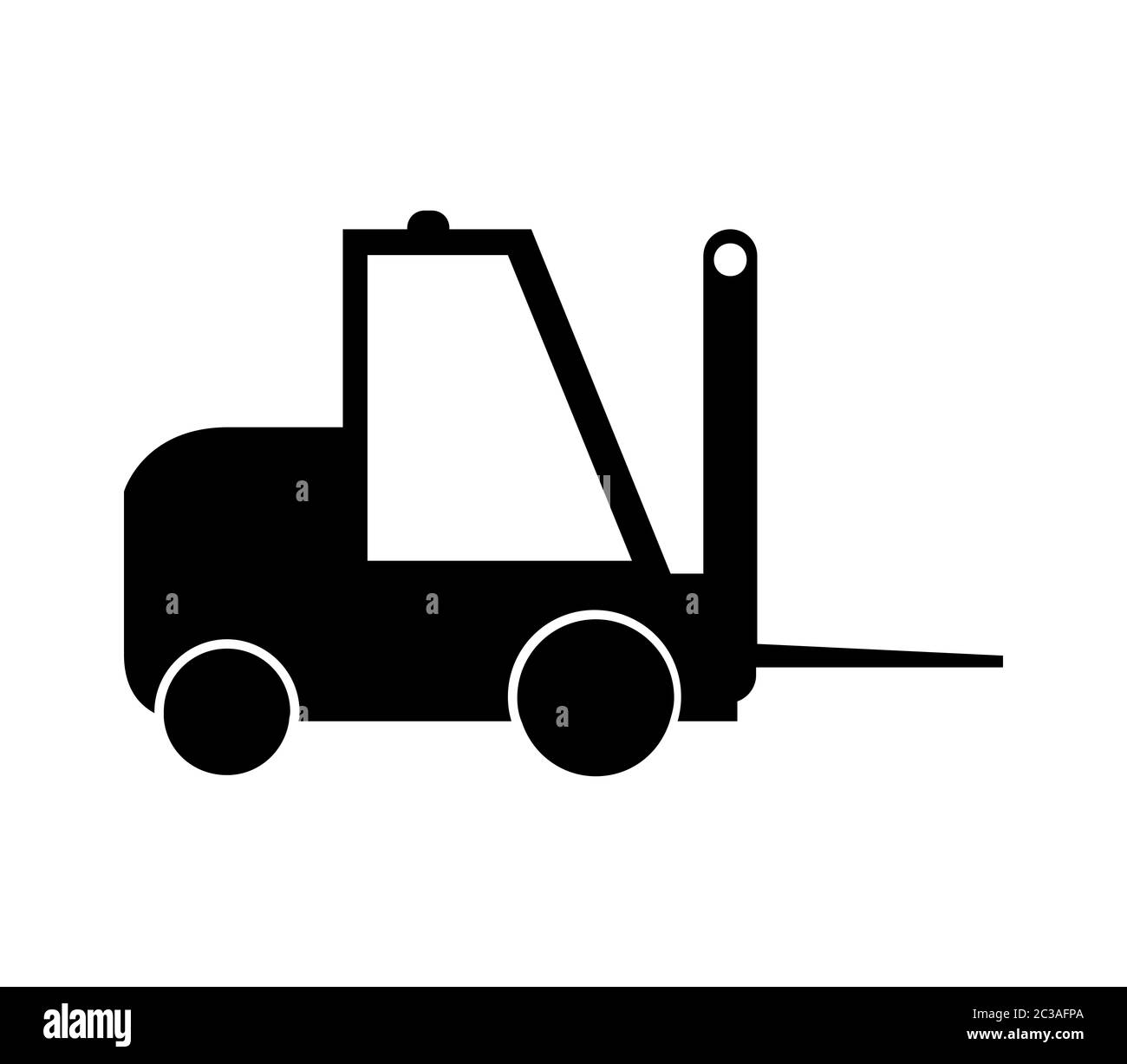 Forklift loader icon in Black and White Stock Photos & Images - Alamy