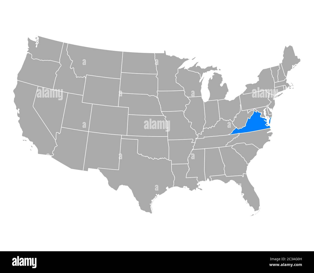 Map of Virginia in USA Stock Photo - Alamy