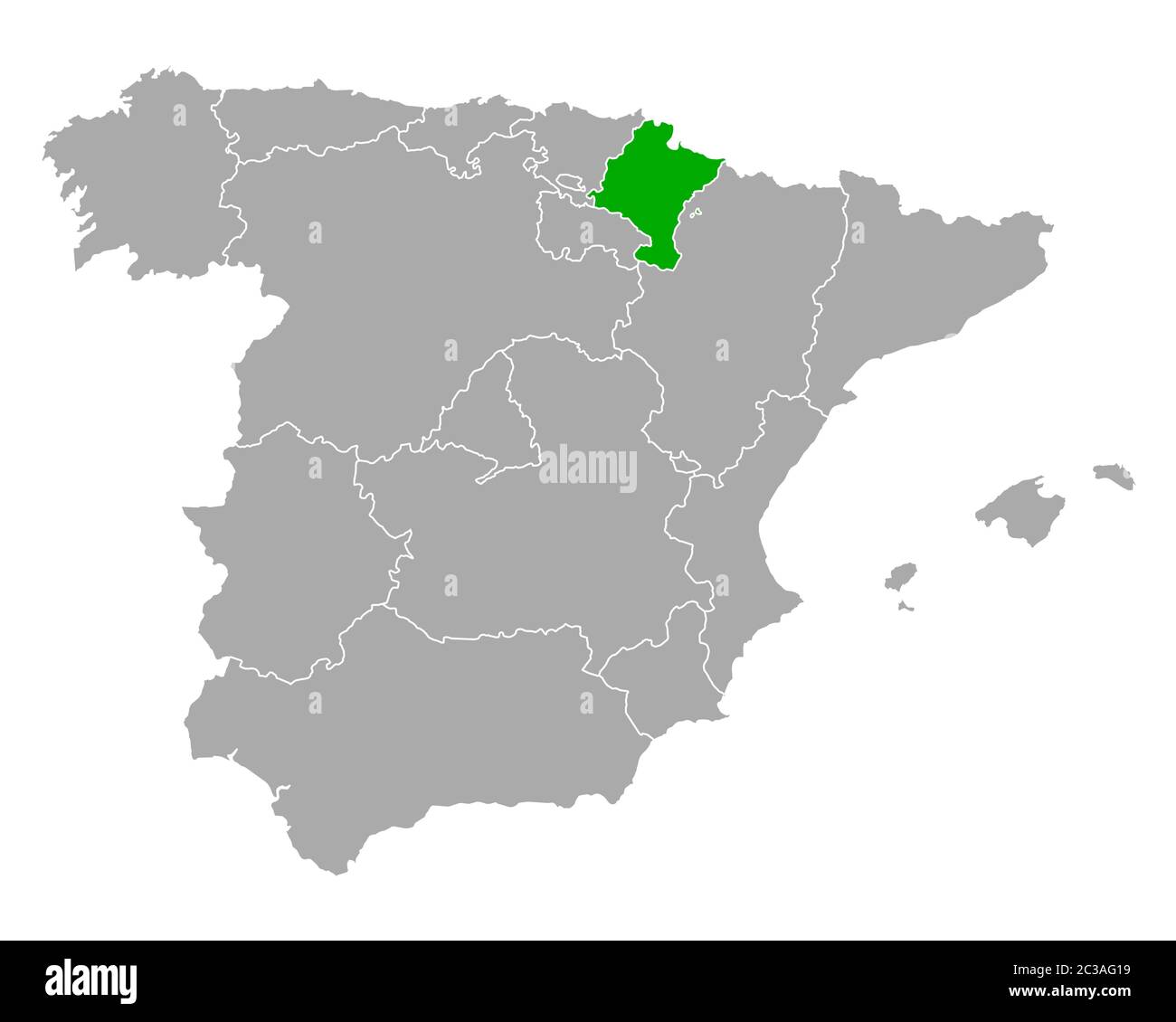 Map of Navarre in Spain Stock Photo - Alamy