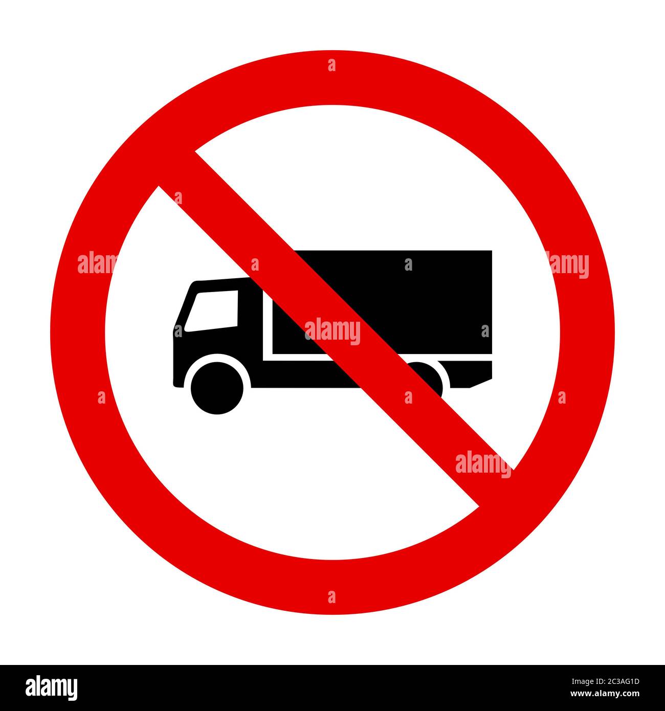 Truck and prohibition sign Stock Photo - Alamy