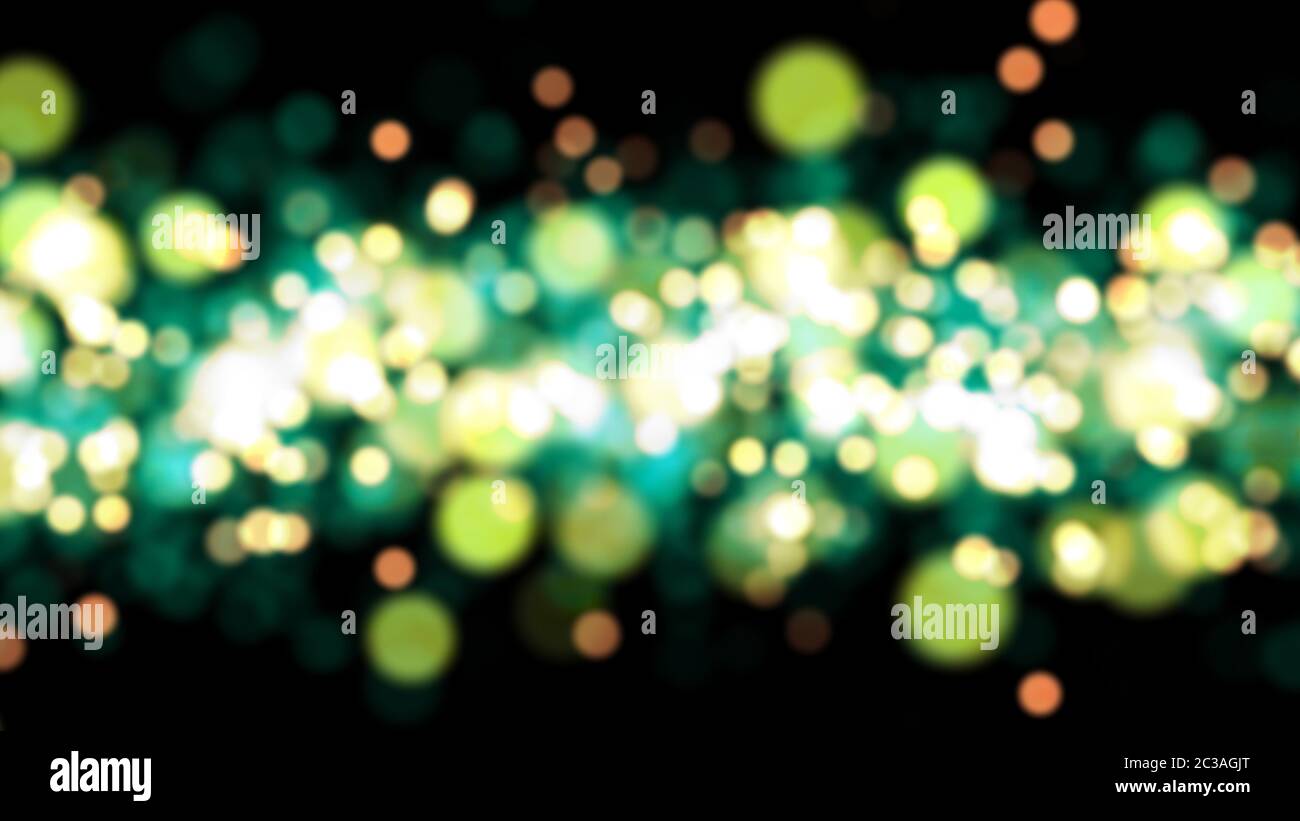 3d illustration, Light green and yellow circles with blurry, blurry ...