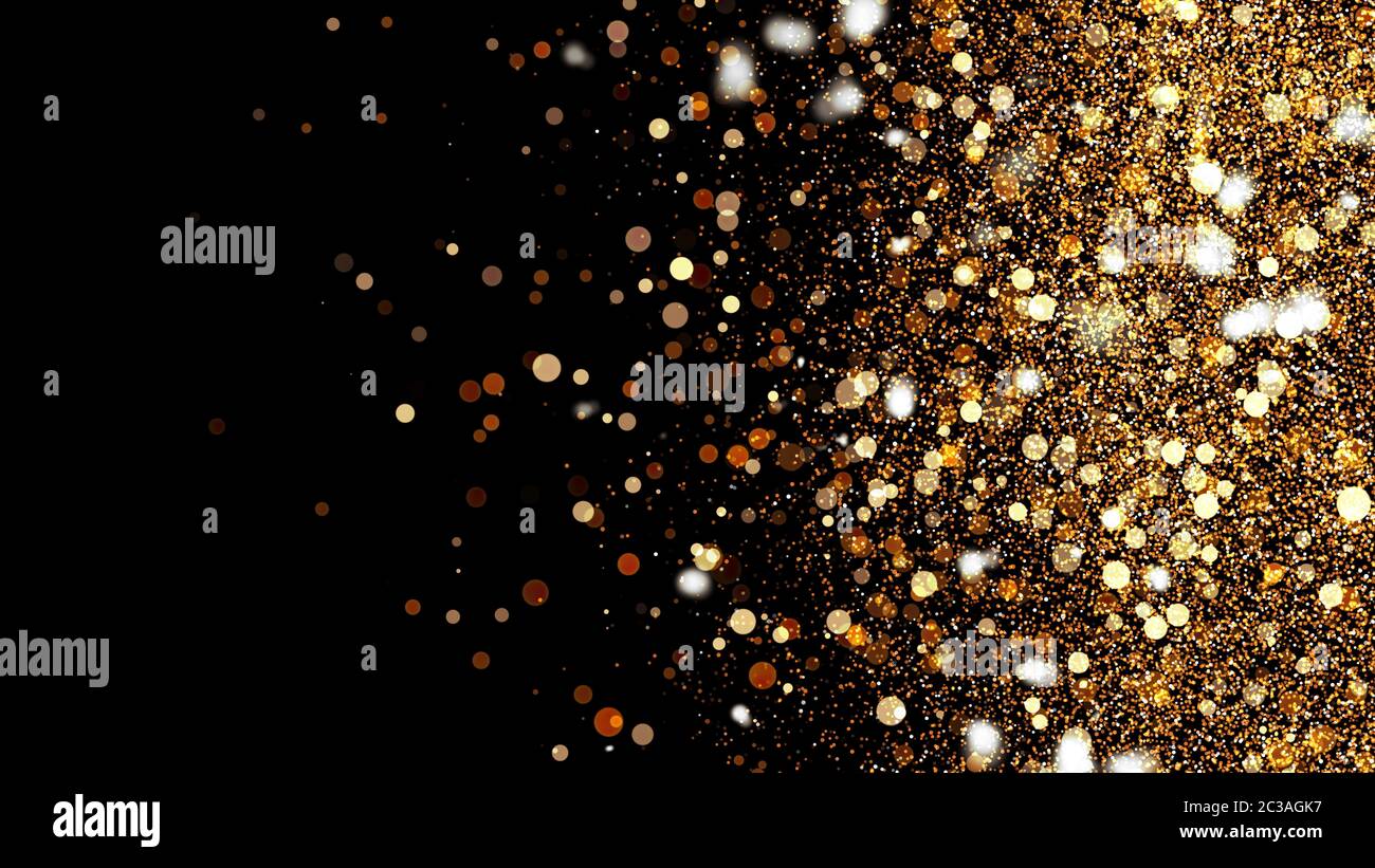 3d Illustration, Small gold dust, graphics of fire flakes, particle ...