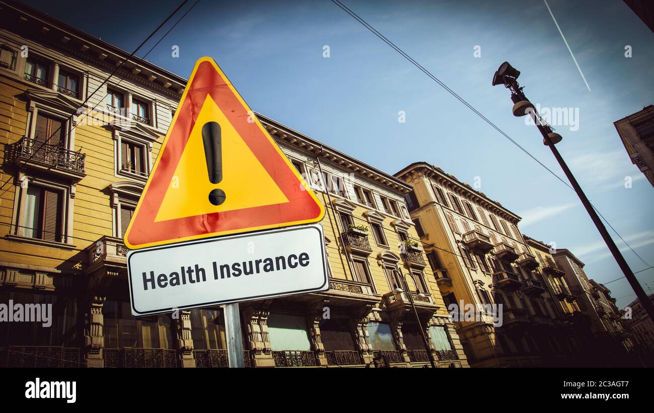 Street Sign to Health Insurance Stock Photo - Alamy