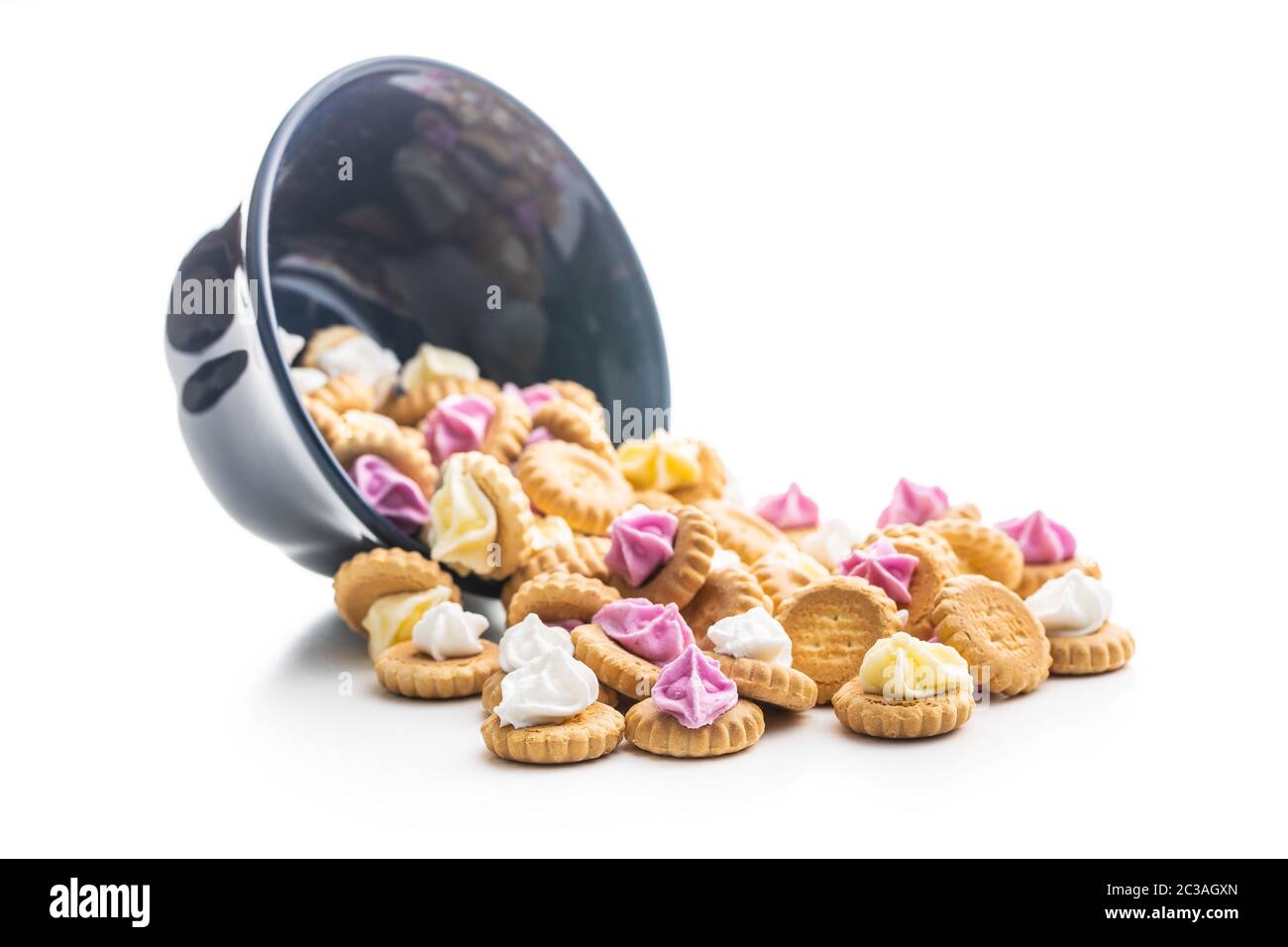 Sweet mini dessert cookies isolated on white background Stock Photo - Alamy