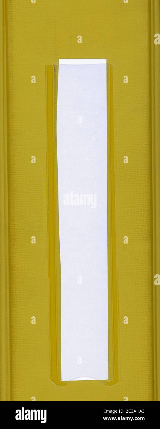 yellow document folder with a blank label Stock Photo - Alamy