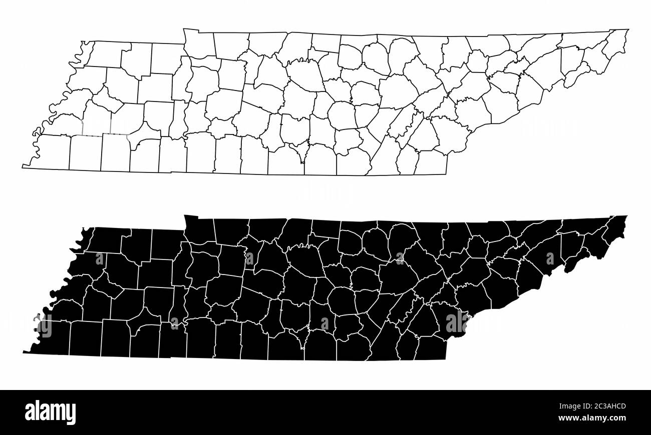 Tennessee County Maps Stock Vector Image & Art - Alamy