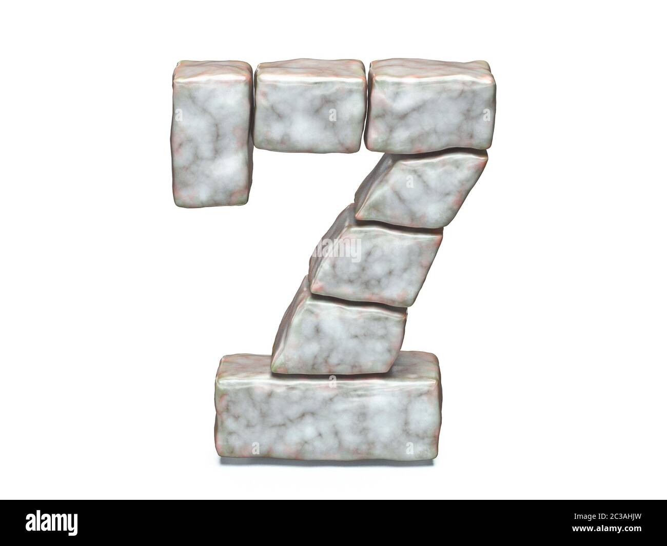 Rock masonry font Number 7 SEVEN 3D render illustration isolated on ...