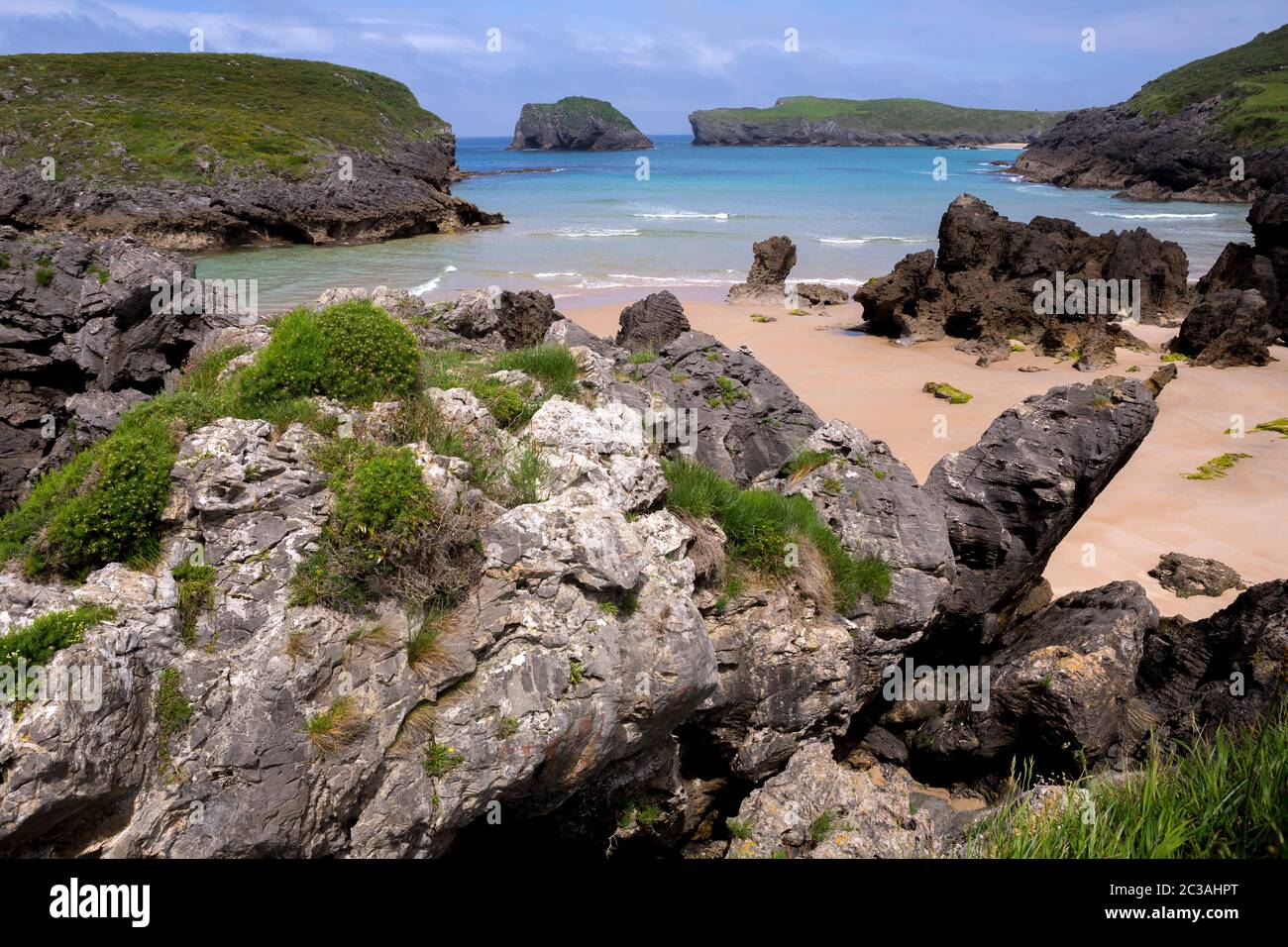 Beach of Barro, in Llanes, Picos de Europa, Spain Stock Photo - Alamy