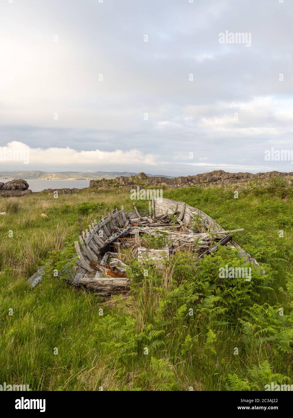 The fishing village of Cove on the B8057 overlooking Loch Ewe in Wester ...