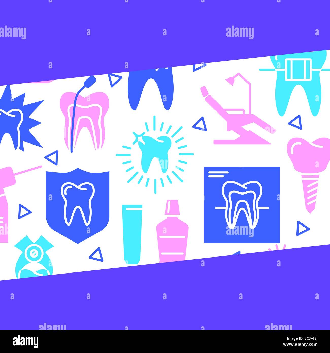 Dental clinic banner template in flat style. Teeth care center ...
