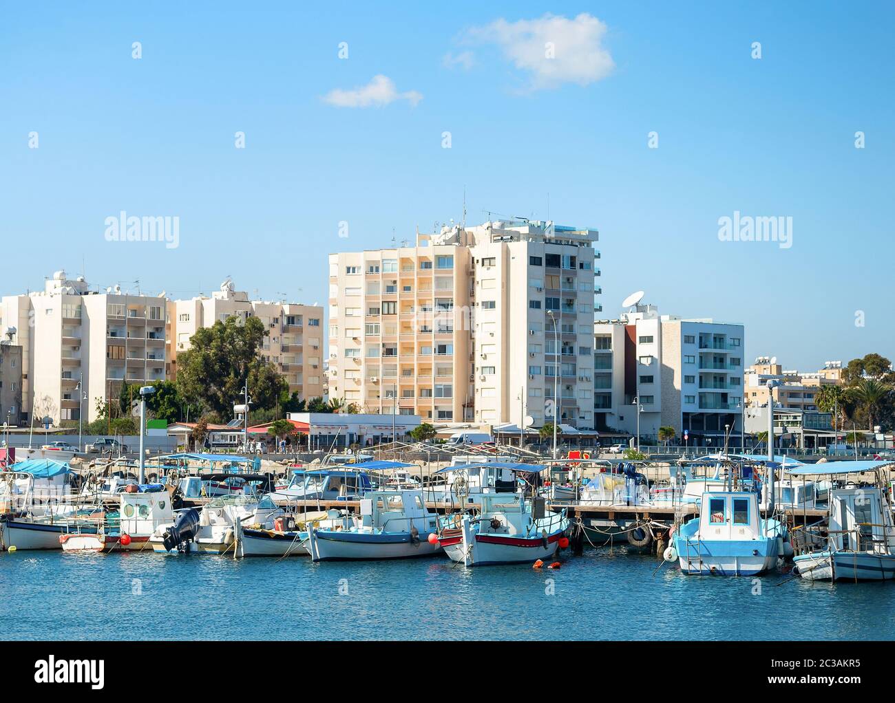 Larnaca marina, apartments, cityscape, Cyprus Stock Photo - Alamy