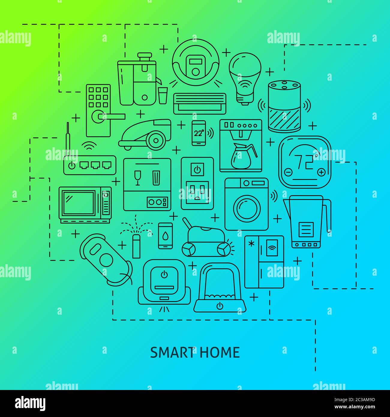 Smart house concept icons control Stock Vector Images - Alamy
