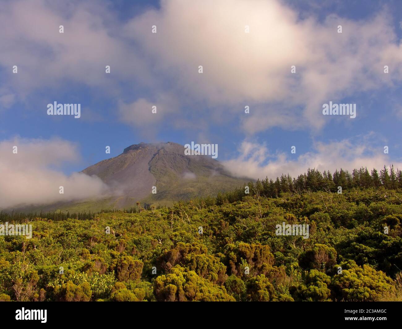 azores big pico mountain at pico island Stock Photo - Alamy