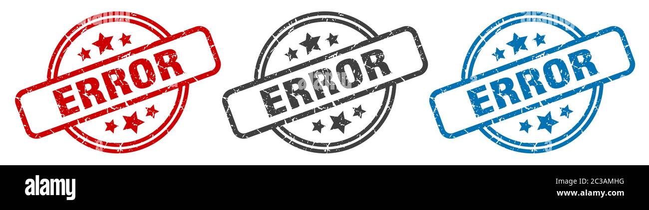 error stamp. error round isolated sign. error label set Stock Vector ...