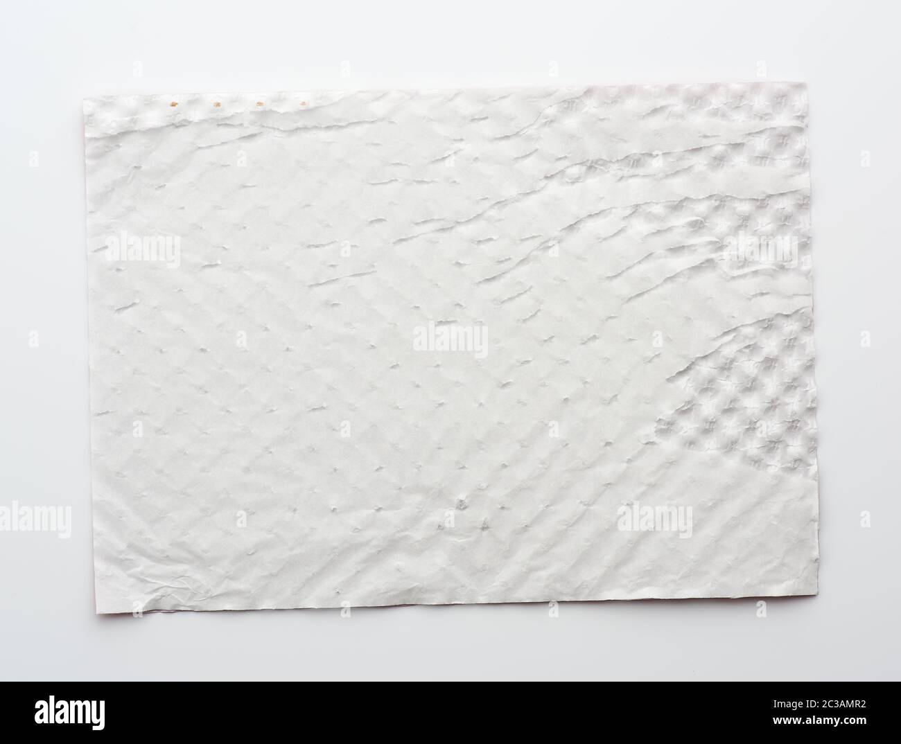 rectangular white sheet of paper on white background, copy space ...