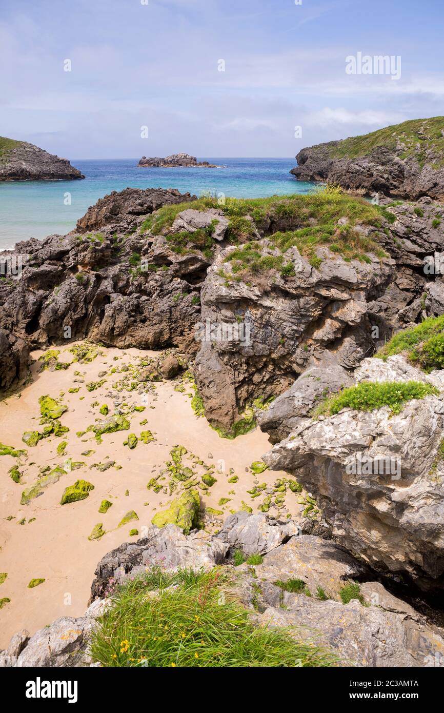 Beach of Barro, in Llanes, Picos de Europa, Spain Stock Photo - Alamy