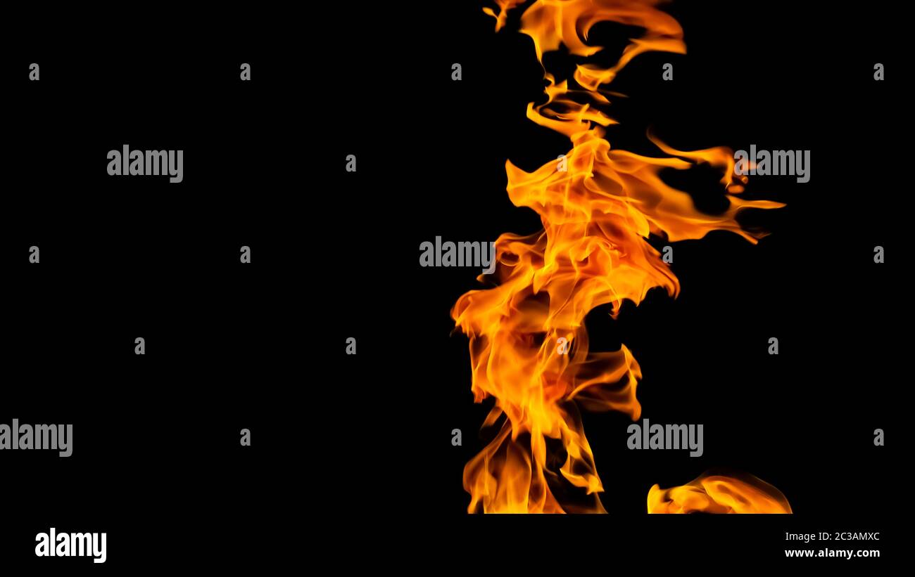 Fire flames on black background. fire on black background isolated ...