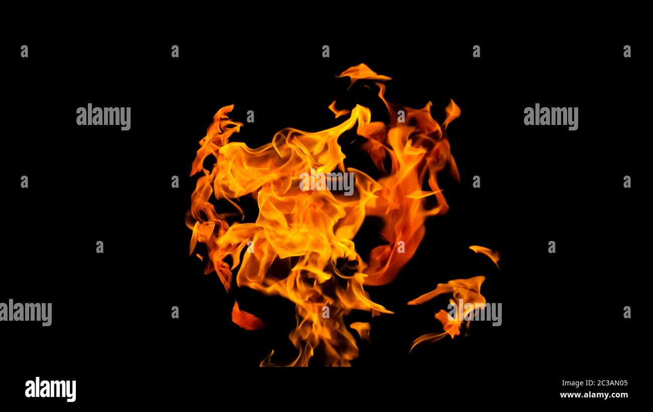 Fire flames on black background. fire on black background isolated ...