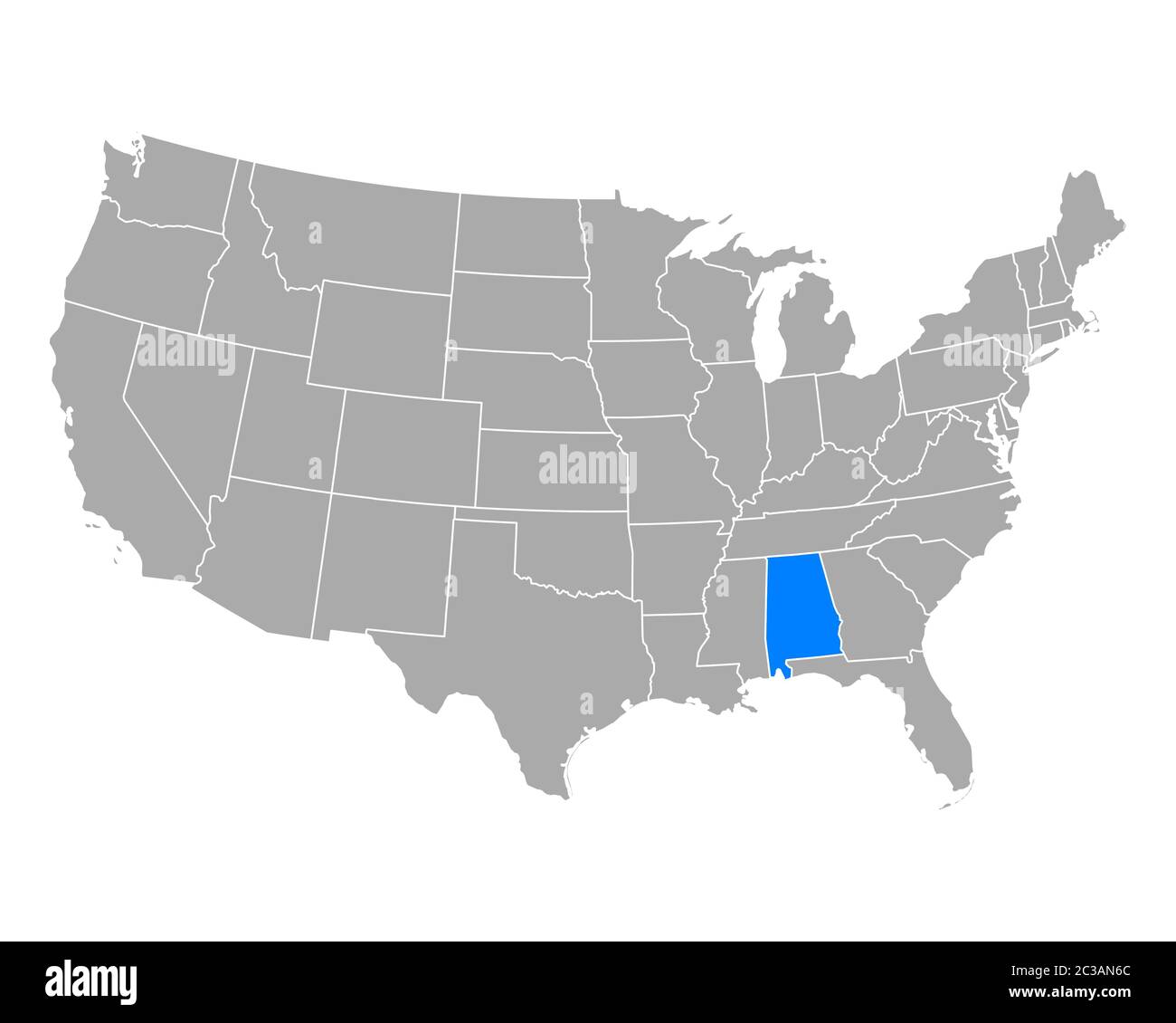 Map of Alabama in USA Stock Photo - Alamy
