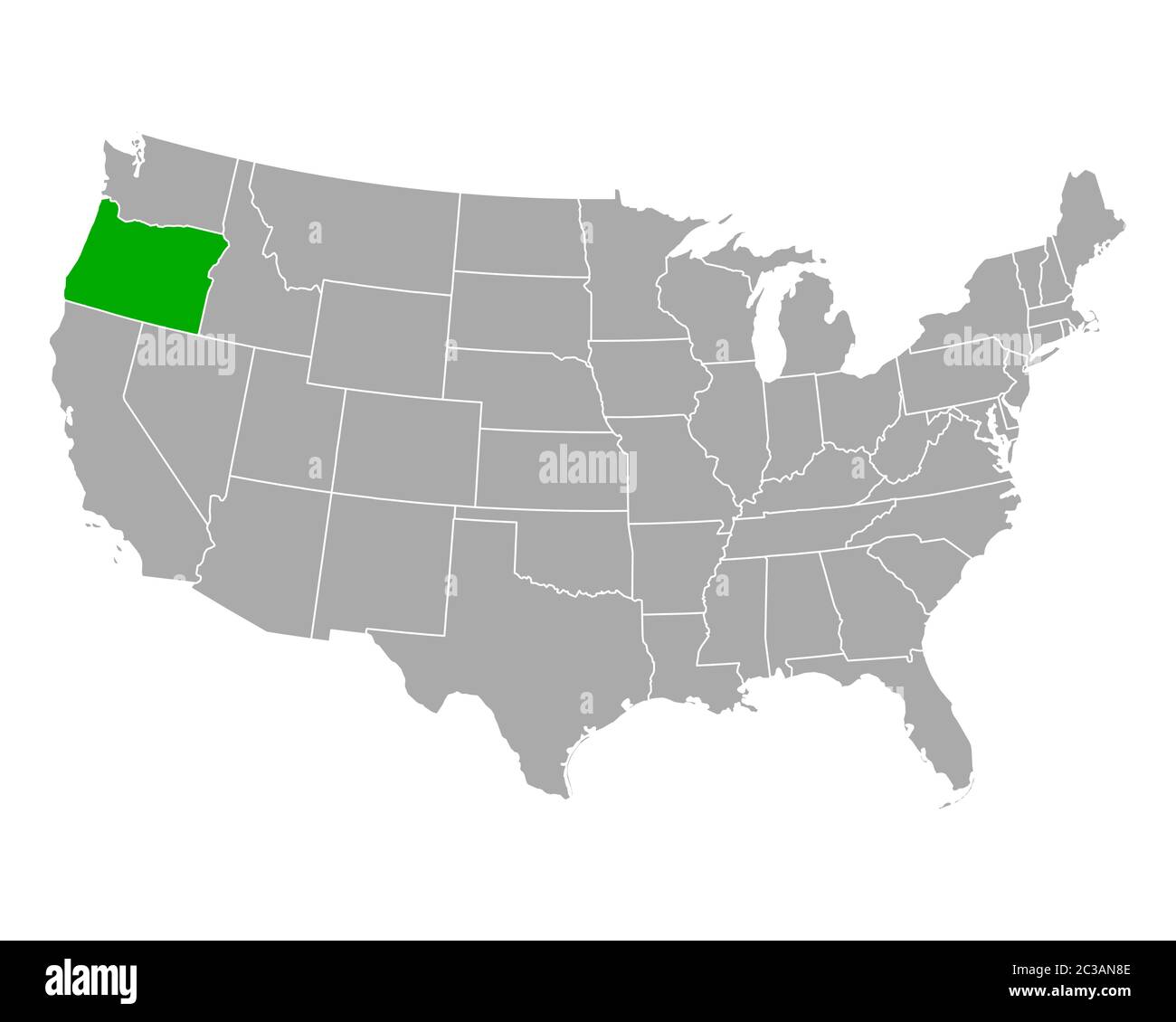 Map of Oregon in USA Stock Photo - Alamy