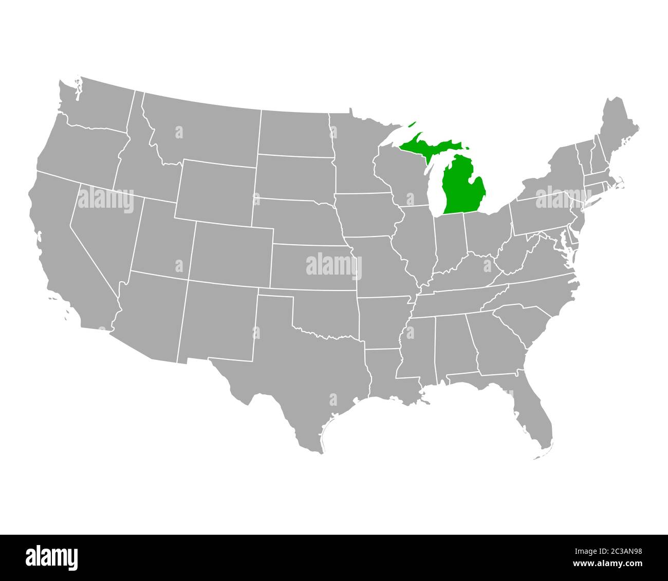 Map of Michigan in USA Stock Photo - Alamy