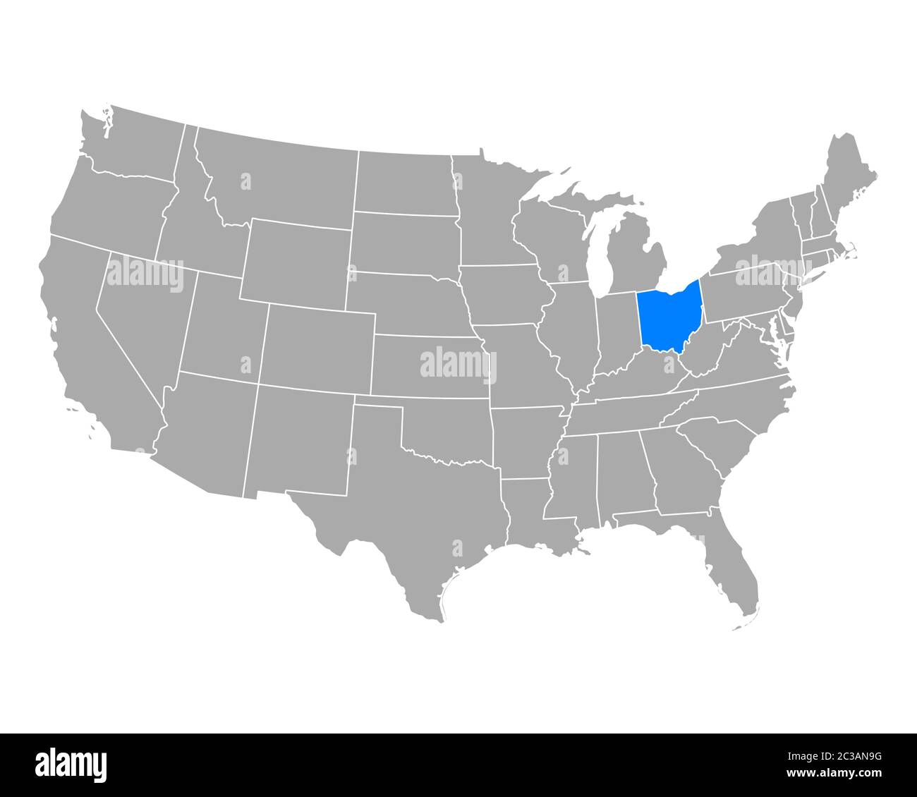 Map of Ohio in USA Stock Photo - Alamy