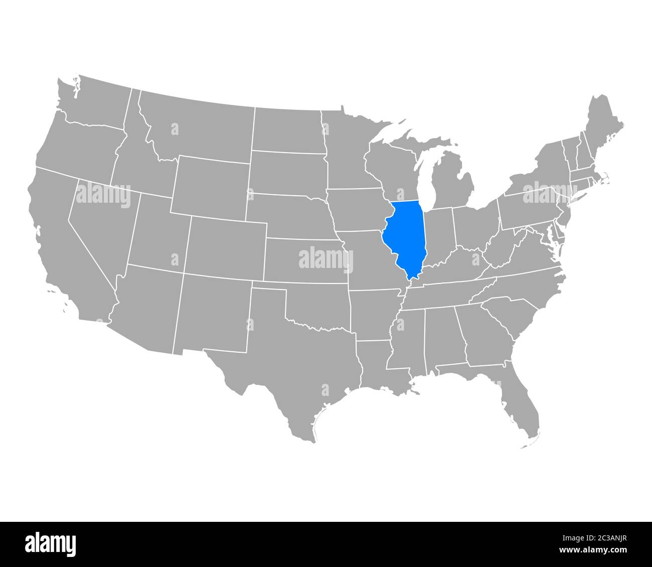 Map of Illinois in USA Stock Photo - Alamy