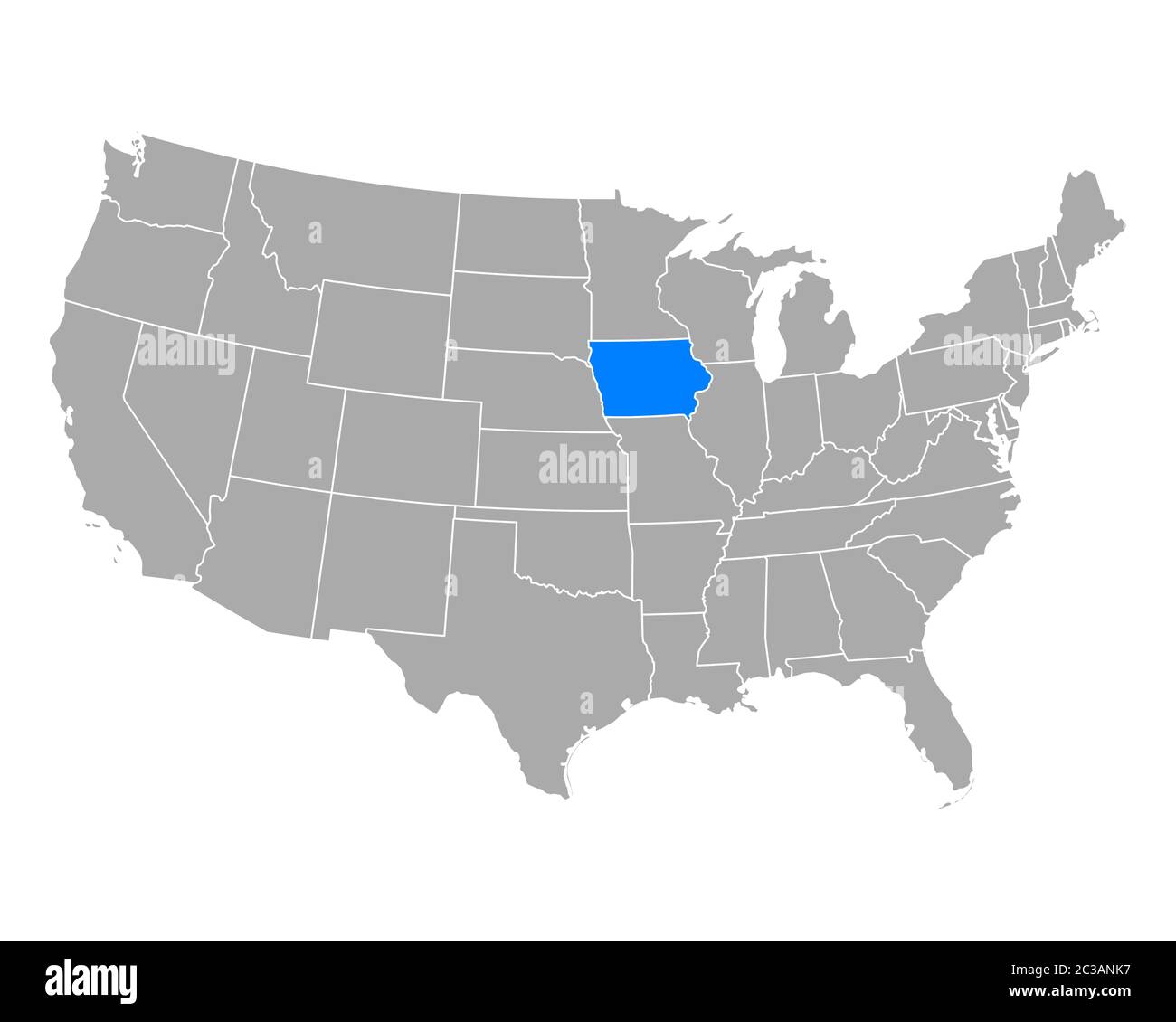Map of Iowa in USA Stock Photo - Alamy