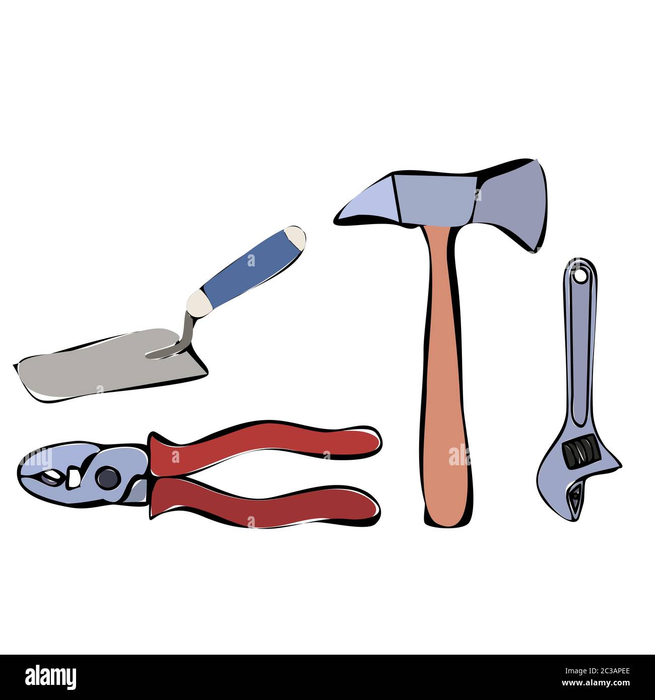 vector, on a white background, construction tool set, collection Stock ...