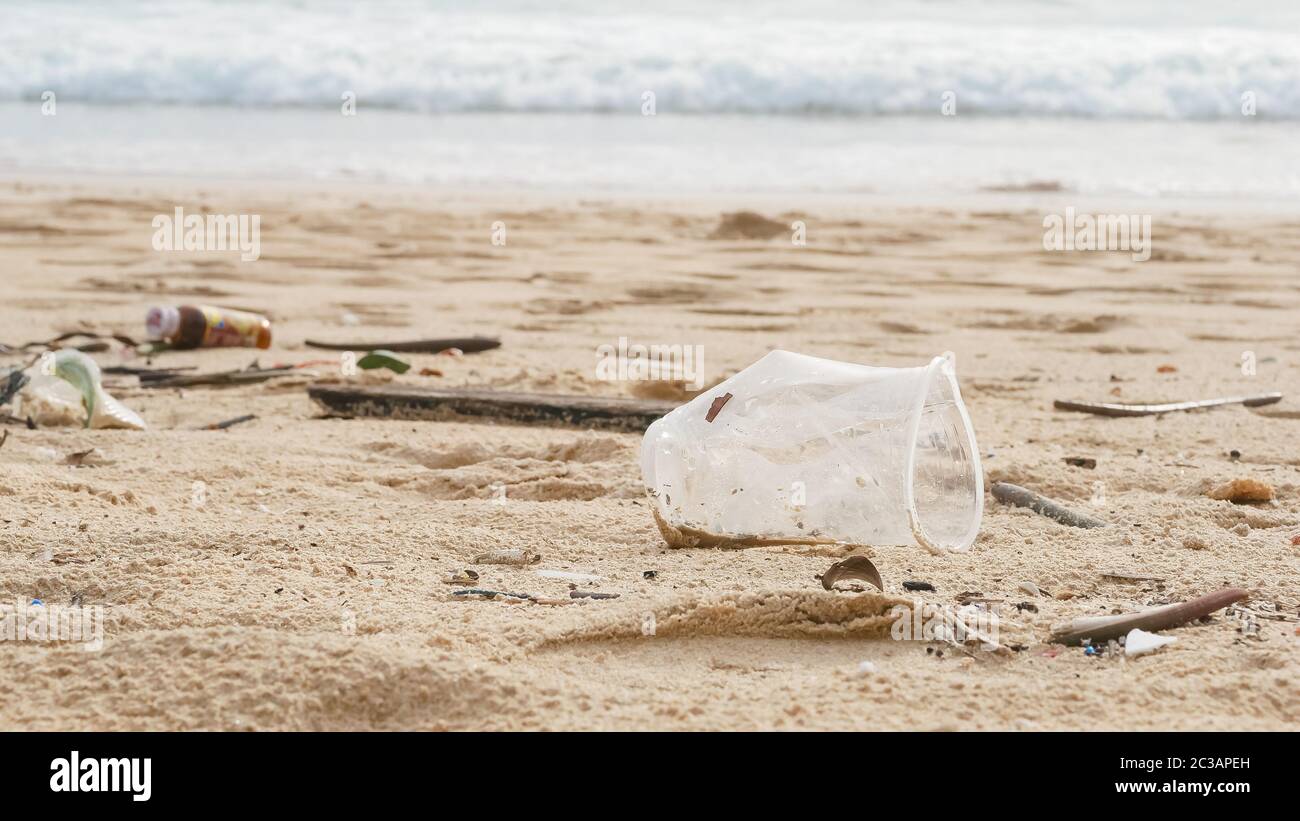 Environmental pollution. Ecological problem. Garbages, plastic, and ...